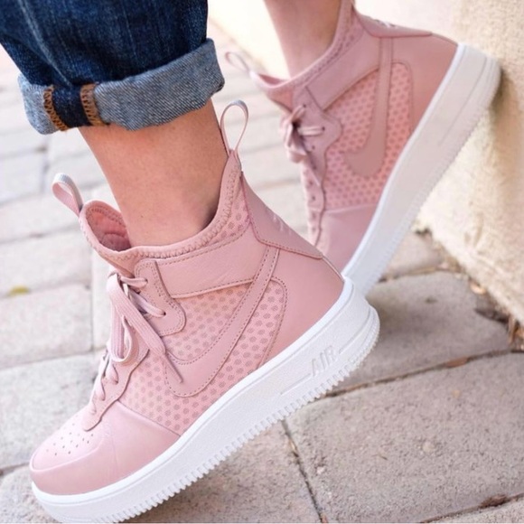 Nike | Shoes | Nike Air Force Ultraforce Mid Pink Sneakers Size 7 ...